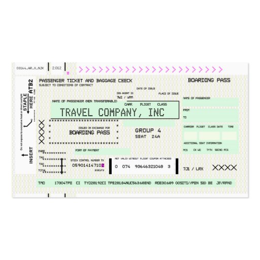 Customizable Boarding Pass Business Card Zazzle