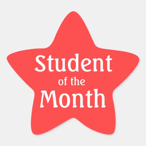 Customizable Red Star Student Of The Month Star Sticker | Zazzle