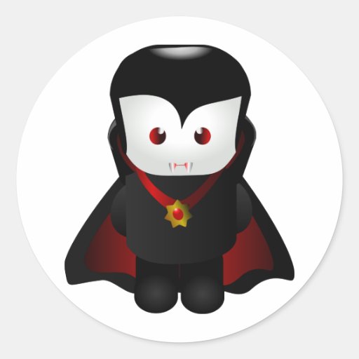 Cute Chibi Vampire Classic Round Sticker Zazzle
