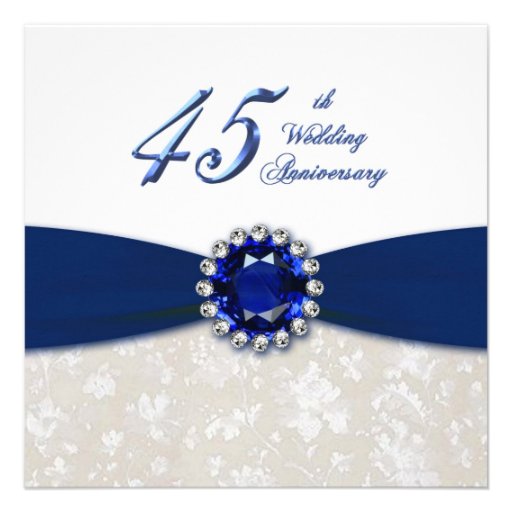 Damask 45th Wedding Anniversary Invitation 5 25 Square Invitation Card 