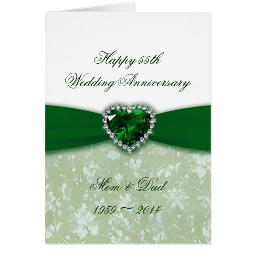 Damask 55th Wedding Anniversary Card Zazzle