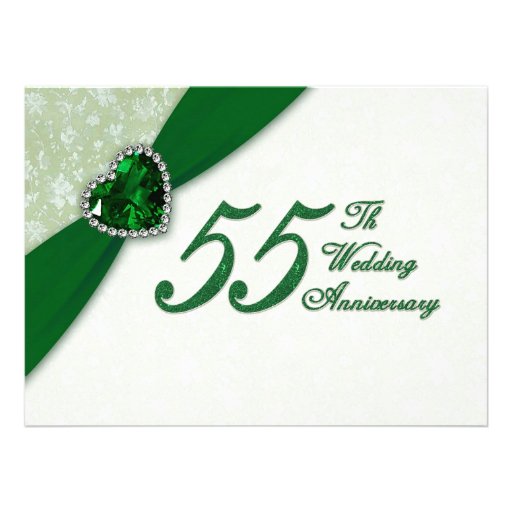 Damask 55th Wedding Anniversary Invitation 5 5 X 7 5 Invitation Card 