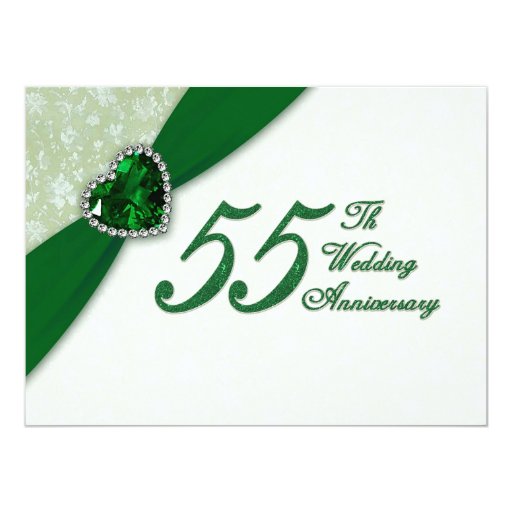 Damask 55th Wedding Anniversary Invitation | Zazzle