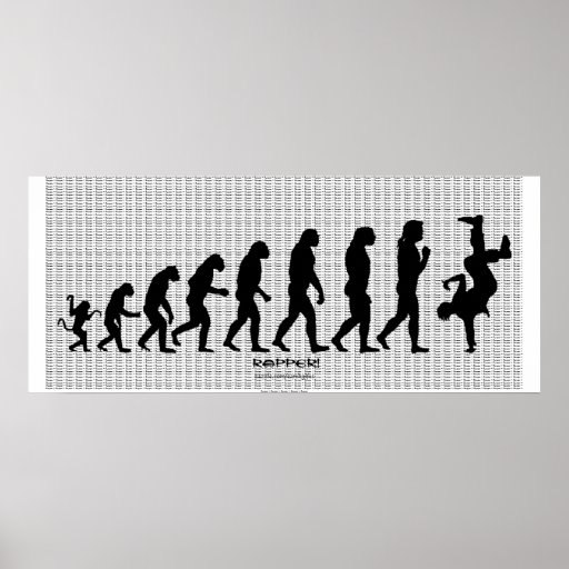 Darwinian Evolution Of Rap Rapper Art Poster Zazzle
