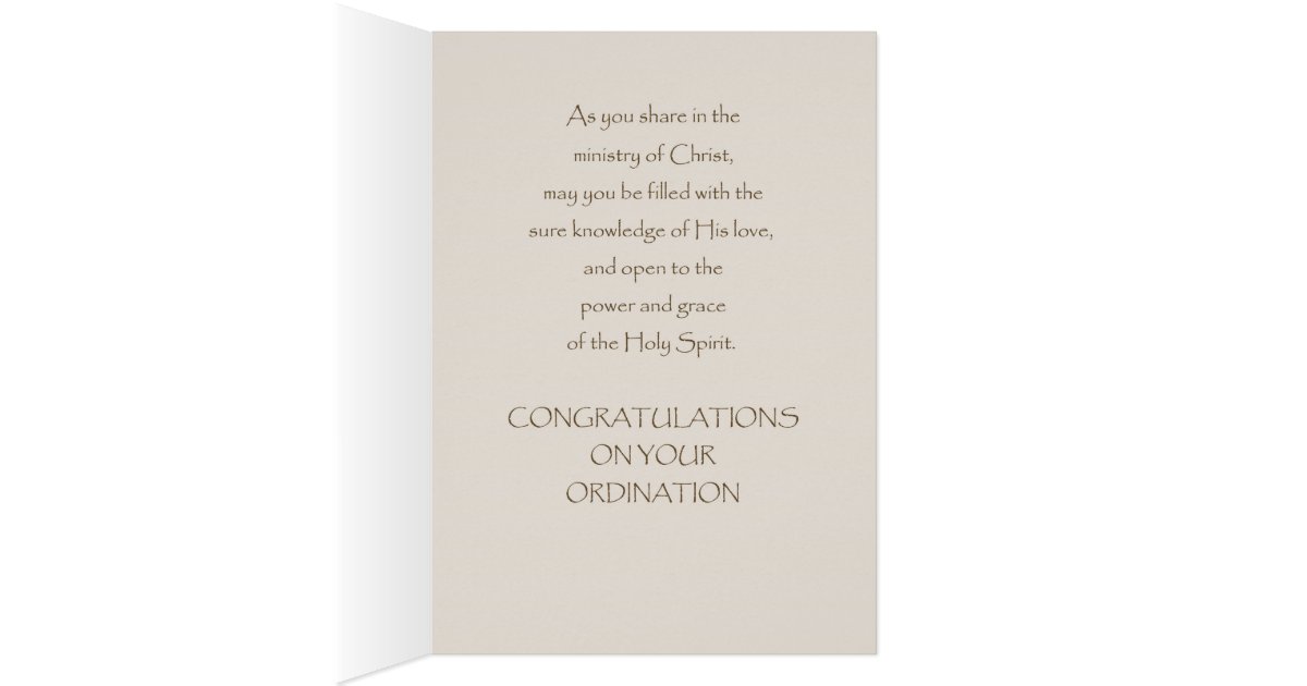 Deacon Ordination Congratulations, Metal Cross Card | Zazzle