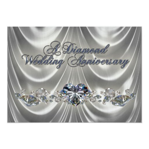 Diamond Wedding Anniversary Invitation Card Zazzle Diamond Wedding Anniversary Invitation Card Zazzle