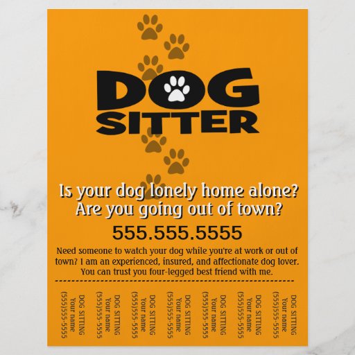 Dog Sitting Sitter Service Business Flyer Zazzle