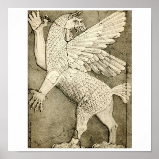 Dragon Ancient Assyrian Winged Figure Poster Zazzle