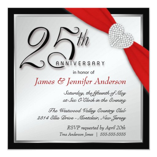 Elegant 25th Silver Anniversary Party Invitations Zazzle Elegant 25th Silver Anniversary Party Invitations Zazzle