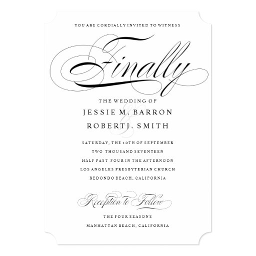 Elegant Gay Wedding Invitation Finally Calligraphy Zazzle