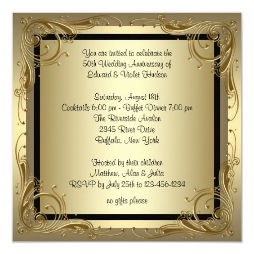 Elegant Gold 50th Wedding Anniversary Party Invitation Zazzle elegant-gold-50th-wedding-anniversary-party-invitation-zazzle