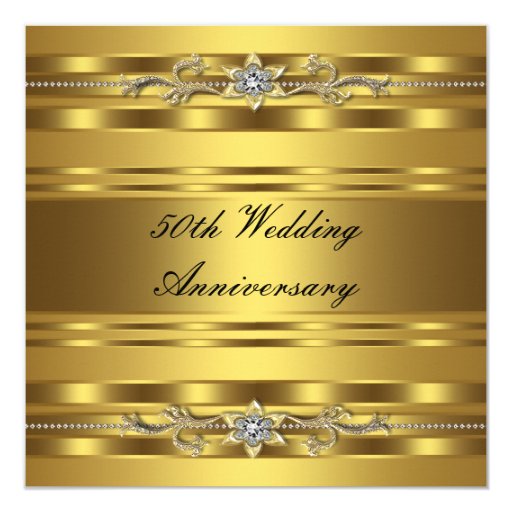 Elegant Gold Golden 50th Wedding Anniversary Invitation Zazzle Elegant Gold Golden 50th Wedding Anniversary Invitation Zazzle