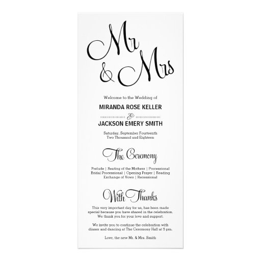 Elegant Wedding Program   Simple Wedding Program | Zazzle