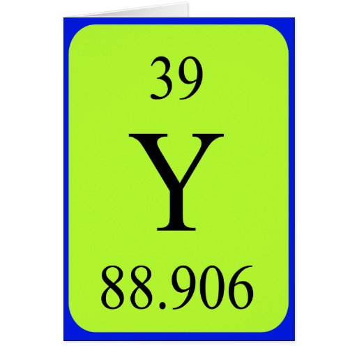 Element 39 Card Yttrium Zazzle