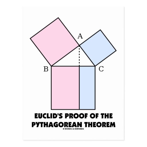 Euclid's Proof Of The Pythagorean Theorem Postcard | Zazzle Euclid's Proof Of The Pythagorean Theorem Postcard | Zazzle