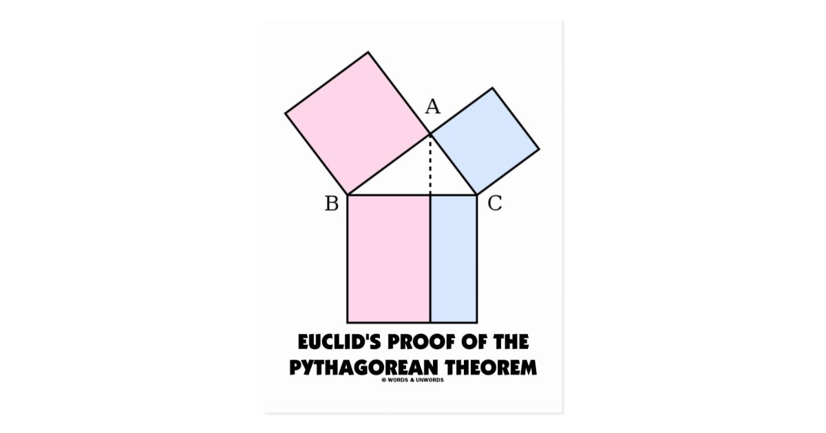 Euclid's Proof Of The Pythagorean Theorem Postcard | Zazzle
