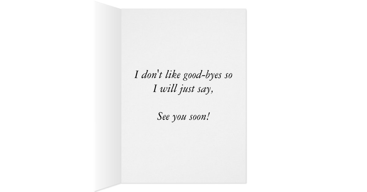 Farewell Pink Rose Goodbye See You Soon Card Zazzle
