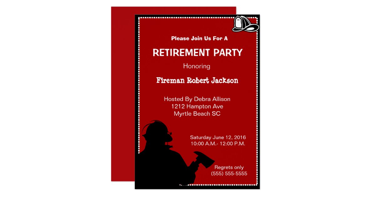 Fireman/Fire Chief Retirement Invitation | Zazzle Fireman/Fire Chief Retirement Invitation | Zazzle