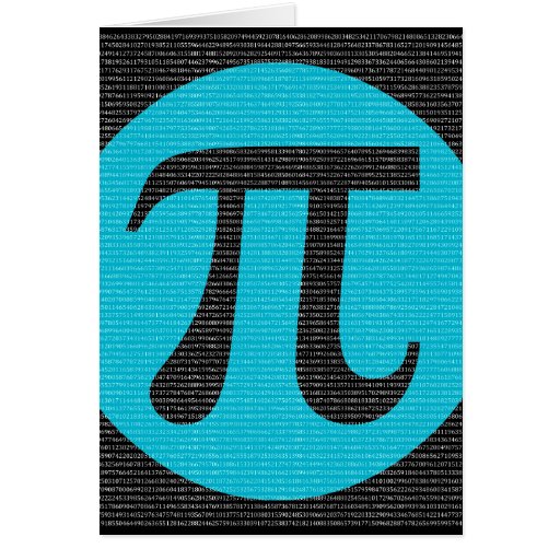 First 10 000 Digits Of Pi Blue On Black Card Zazzle