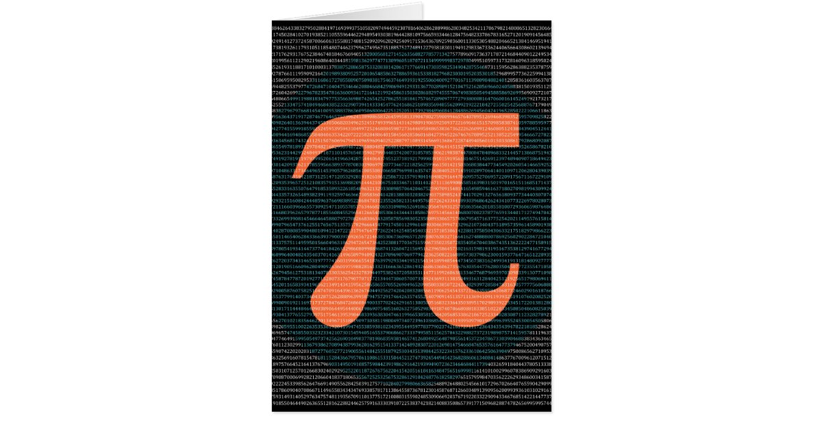 First 10 000 Digits Of Pi In Blue And Orange Card Zazzle