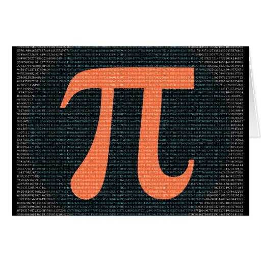 First 10 000 Digits Of Pi In Blue And Orange Card Zazzle