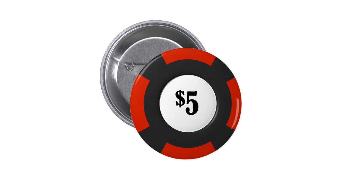 five dollar poker chip button | Zazzle five dollar poker chip button | Zazzle
