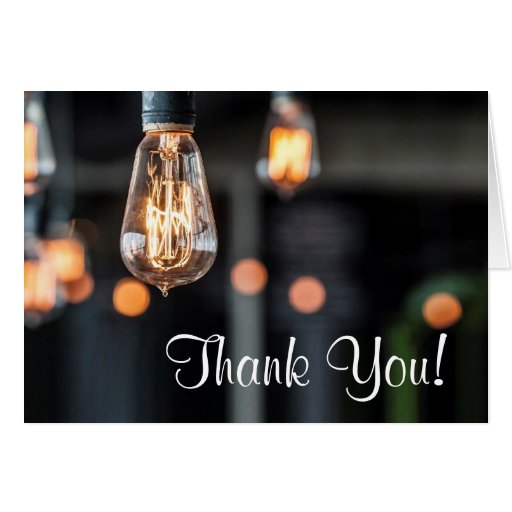 Folded Thank You Card Country Light Bulbs | Zazzle