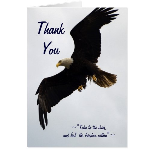 "Freedom" Bald Eagle Thank You Card | Zazzle