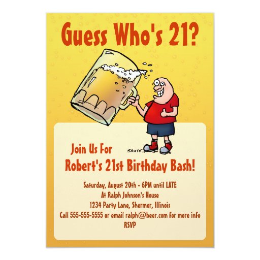 Funny 21st Birthday Party Invitation With Big Beer Zazzle Funny 21st Birthday Party Invitation With Big Beer Zazzle