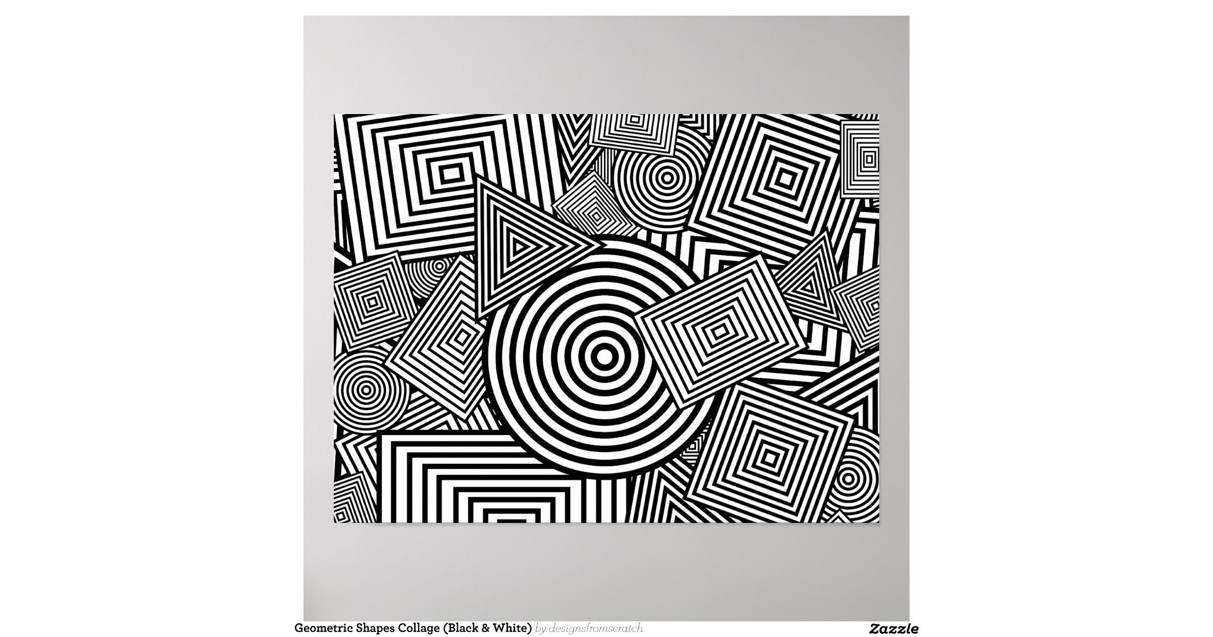 geometric_shapes_collage_black_white_poster ... geometric_shapes_collage_black_white_poster ...