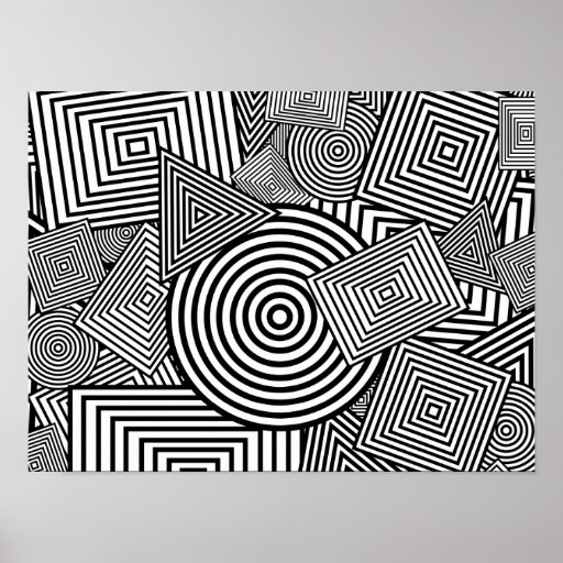 Geometric Shapes Collage (Black & White) Poster | Zazzle Geometric Shapes Collage (Black & White) Poster | Zazzle