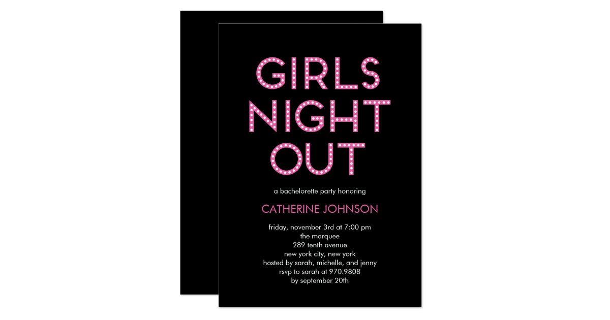 Girls Night Out Bachelorette Party Invitations Zazzle