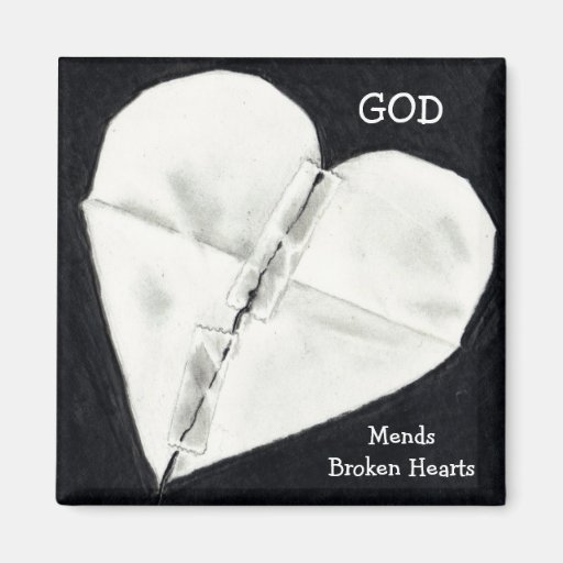 God Mends Broken Hearts Pencil Realism Magnet Zazzle