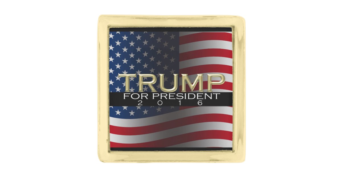 Gold Wflag Donald Trump For President 2016 Gold Finish Lapel Pin Zazzle