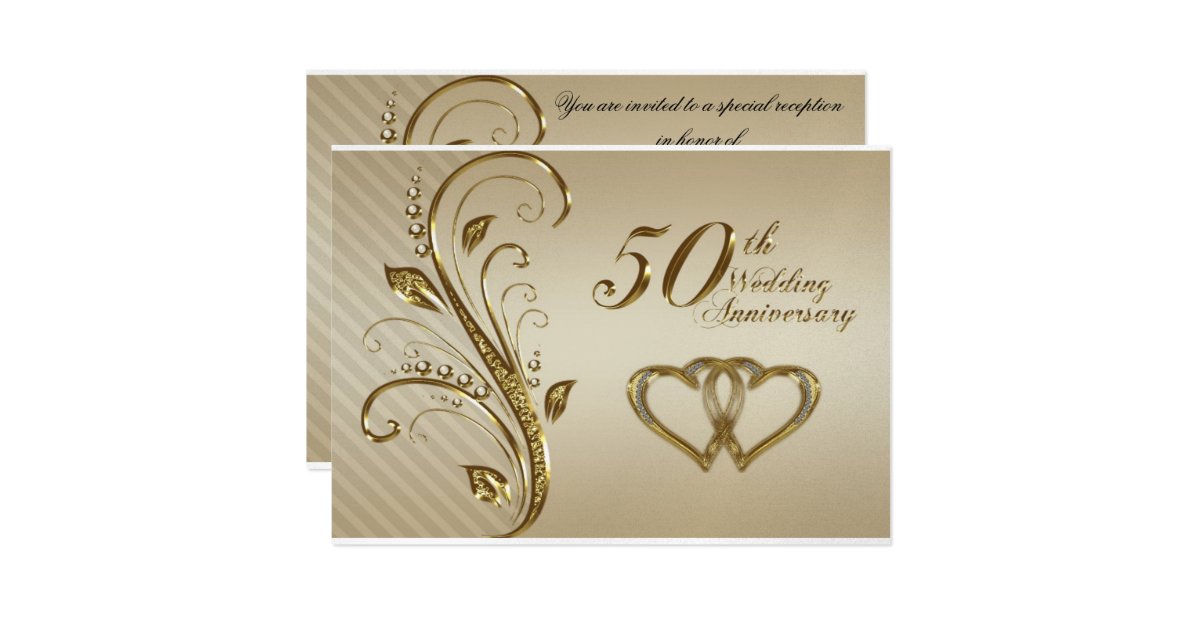 Golden Wedding Anniversary Invitation Card Zazzle golden-wedding-anniversary-invitation-card-zazzle