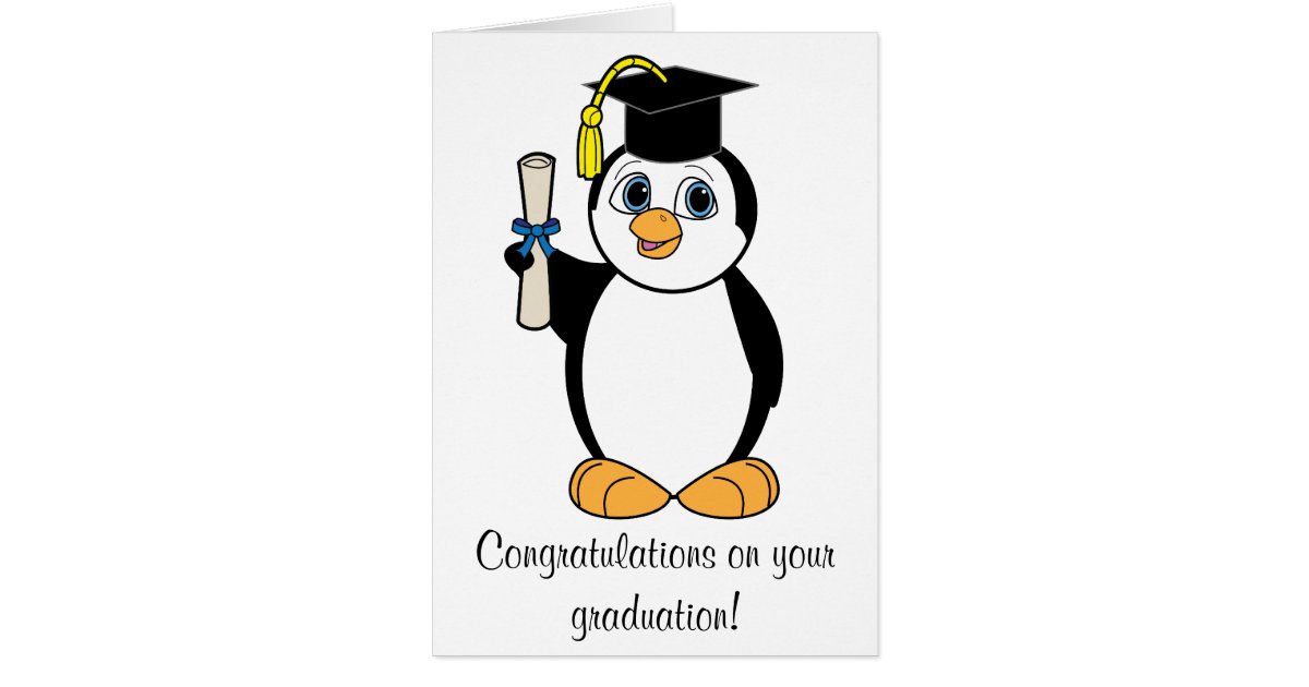 Graduation Congratulations with Boy Penguin Card | Zazzle Graduation Congratulations with Boy Penguin Card | Zazzle