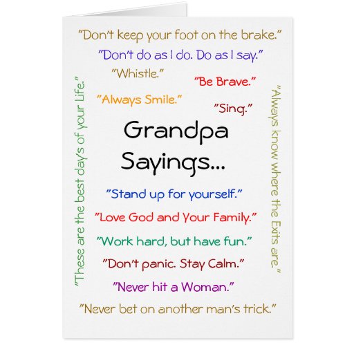 Grandpa Sayings Card Zazzle Grandpa Sayings Card Zazzle