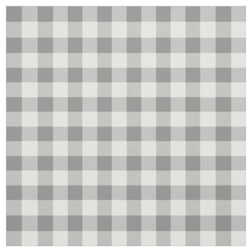Gray And White Gingham Check Pattern Fabric Zazzle