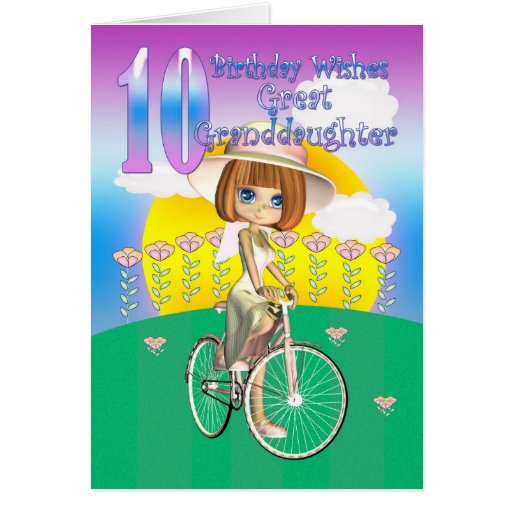 Great Granddaughter 10th Birthday Card With Little Zazzle great-granddaughter-10th-birthday-card-with-little-zazzle