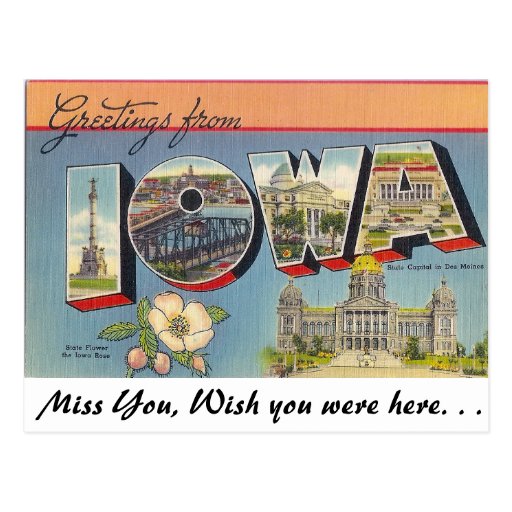 Greetings from Iowa Postcard | Zazzle Greetings from Iowa Postcard | Zazzle