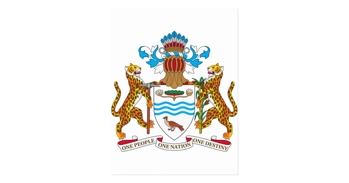 Guyana Coat Of Arms Postcard Zazzle guyana-coat-of-arms-postcard-zazzle