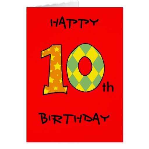 Happy 10th Birthday Card Zazzle Happy 10th Birthday Card Zazzle