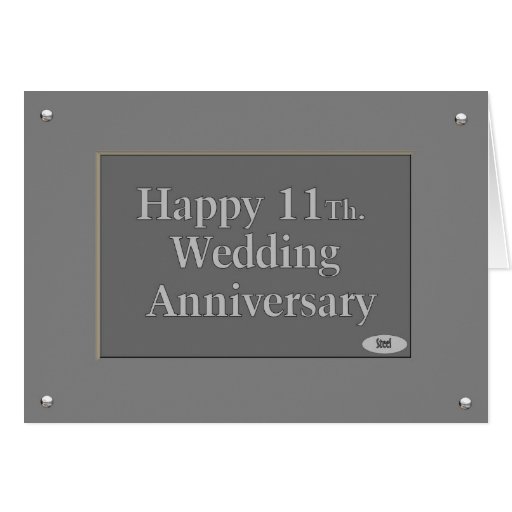 Happy 11Th Wedding Anniversary Steel Card Zazzle Happy 11Th Wedding Anniversary Steel Card Zazzle
