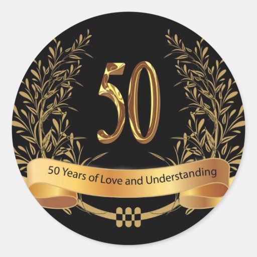Happy 50th Wedding Anniversary Greeting Cards Sticker Zazzle Happy 50th Wedding Anniversary Greeting Cards Sticker Zazzle