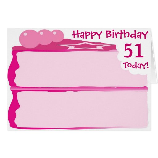 Happy 51st Birthday Greeting Card Zazzle Happy 51st Birthday Greeting Card Zazzle