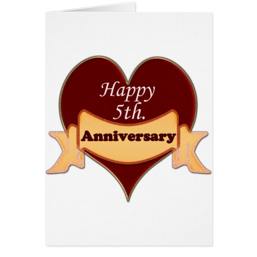 Happy 5th Anniversary Card Zazzle