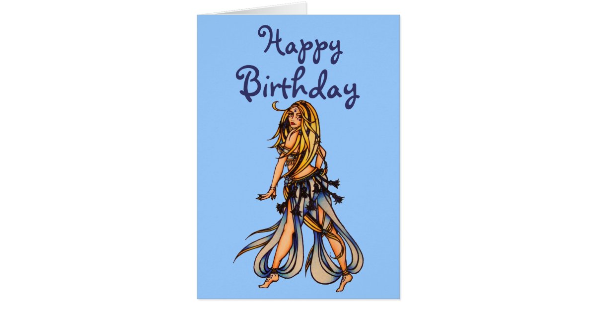 Happy Birthday Belly Dancer Greeting Card Zazzle