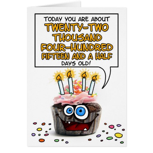 Happy Birthday Cupcake 61 Years Old Card Zazzle