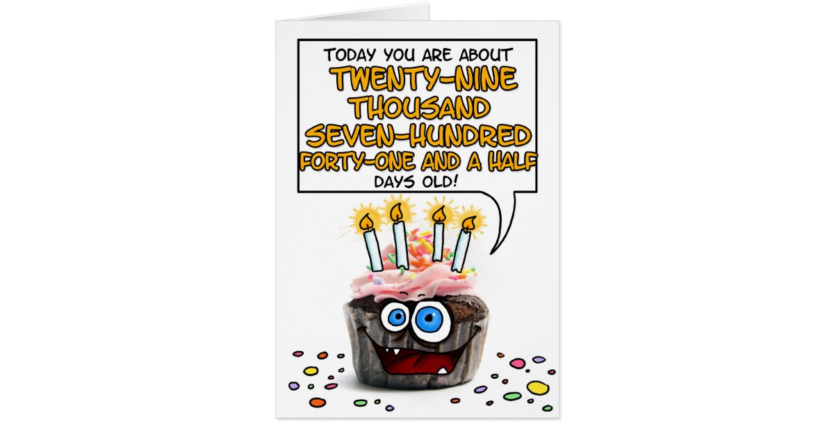 Happy Birthday Cupcake 81 Years Old Card Zazzle