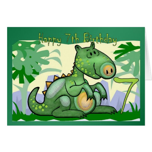 Happy Birthday Dinosaur Card 7th Birthday Zazzle